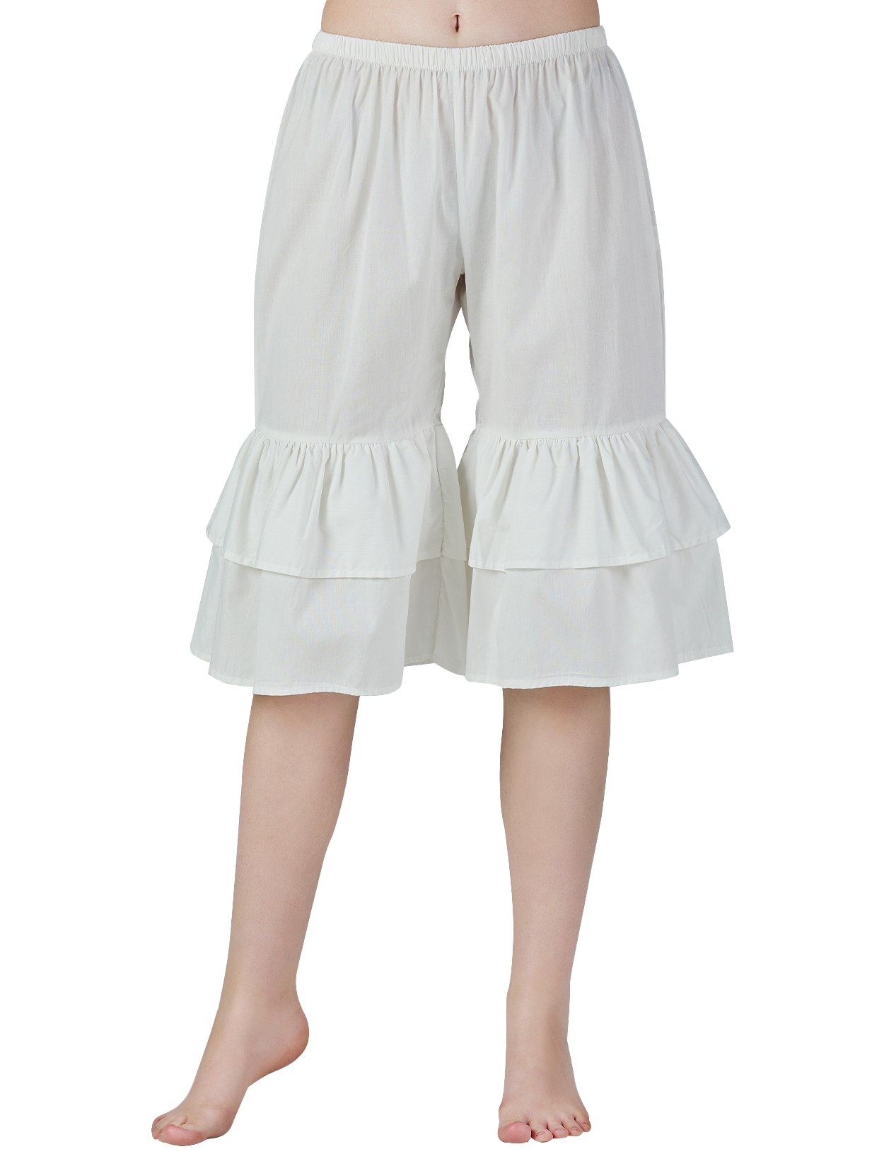Vintage Cotton Bloomer Shorts - Lace Ruffled Pettipants