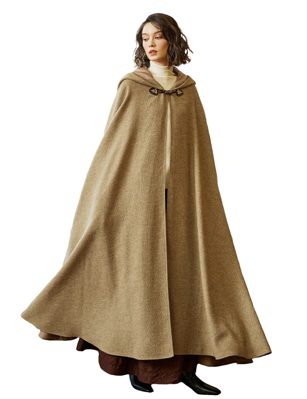 Medieval Hooded Cloak Women Renaissance Cape Halloween Cosplay